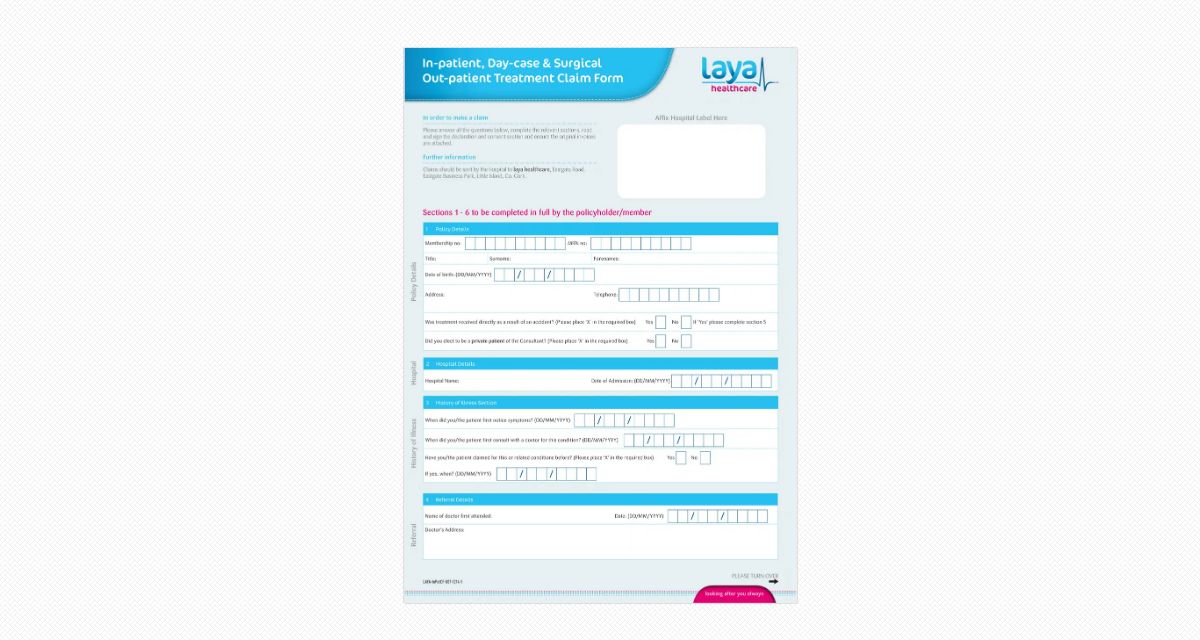 Laya Healthcare Insurance Declaration