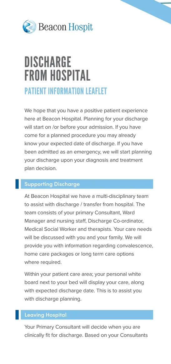 Discharge from Hospital