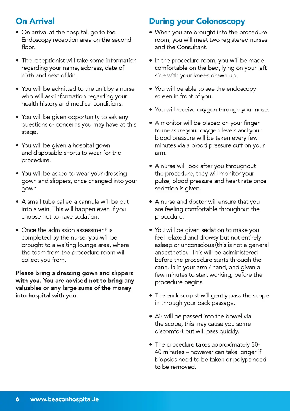 Colonoscopy Patient Information Leaflet